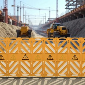 Mobilní zábrana Wiltec – 60 × 32 × 101 cm, 3,9 m (65292)
