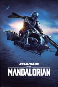 Plakát, Obraz - Star Wars: The Mandalorian - Speeder Bike 2