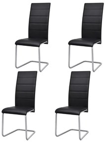 Konzolové jídelní židle 4 ks černé umělá kůže,  242290