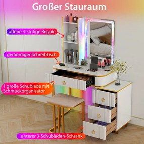 Costway Toaletní stolek se 7 dynamickými a 7 statickými stmívatelnými LED