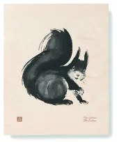 Obrázek na dřevěné kartě Squirrel 24x30 cm Teemu Järvi Illustrations