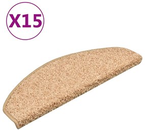 vidaXL Marketos Schodové rohože 15 ks 65 x 21 x 4 cm zlaté, půlkulaté, velké
