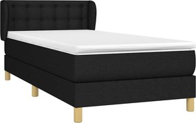Box spring postel s matrací černá 90x190 cm textil 3127087