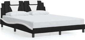 Rám postele Viana bez matrace černý a bílý 160 x 200 cm umělá kůže 3208108