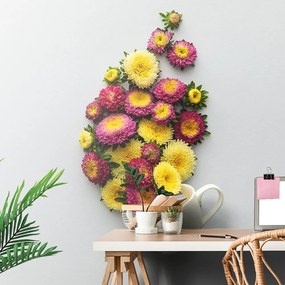 Tapeta šálek plný květin - 225x150 cm