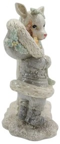 Dekorační vánoční soška děvče se srnečkou – 12x6x13 cm
