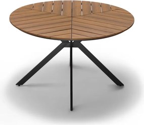 Designový zahradní stůl TULUM natural + 5 ks ratanová židle MARGARITA černá