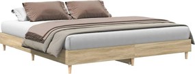 Rám postele bez matrace Dub Sonoma 200x200 cm kompozitní dřevo 3328701