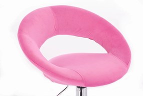 LuxuryForm Barová židle NAPOLI  VELUR na zlatém talíři - růžová