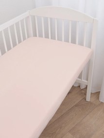 MK Lůžkoviny Jersey prostěradlo do postýlky Classic 60 x 120 cm – pudrová