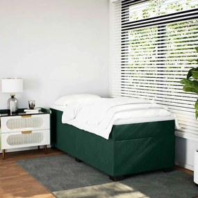 Box spring postel s matrací tmavě zelená 80 x 200 cm samet 3285248