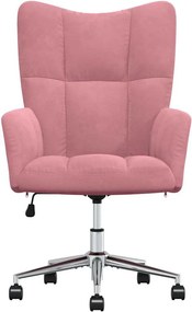 Relaxační křeslo růžové samet 328165