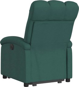 Zvedací polohovací křeslo tmavě zelené textil 3204098