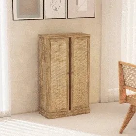 HOMCOM bufet do kuchyně, kuchyňský nábytek s úložným prostorem se 12 policemi na dveřích, nastavitelné, 60 x 30 x 104 cm, vzhled přírodního dřeva