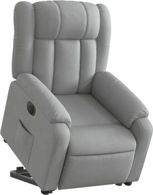 Elektrické zvedací polohovací křeslo světle šedé textil 3205340