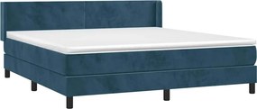 Box spring postel s matrací tmavě modrá 180x200 cm samet 3130857