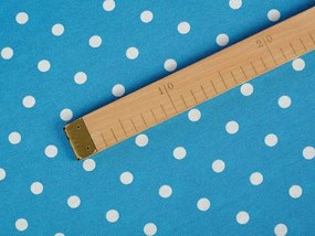 Biante Dekorační povlak na polštář s lemem Leona LN-021 Bílé puntíky na modrém 40 x 60 cm