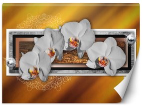 Gario Fototapeta Geometrie a orchideje Materiál: Vliesová, Rozměry: 200 x 140 cm