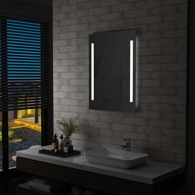 144703 vidaXL Koupelnové nástěnné zrcadlo s LED osvětlením 60 x 80 cm