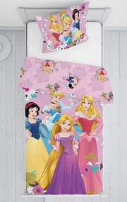 Jerry Fabrics povlečení bavlna Princezny Pink 02 140x200+70x90 cm