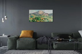 Obraz na skle Art louka s výhledem na vrchol 125x50 cm