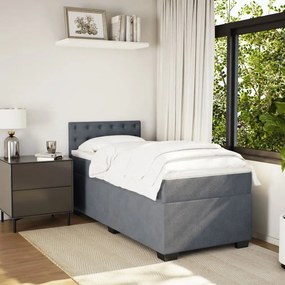 Box spring postel s matrací tmavě šedá Single samet 3288774