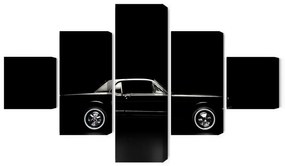 Vícedílný obraz Černé Retro Auto Na Tmavém Pozadí Nedostatek Nedostatek Plátno Canvas 150x90