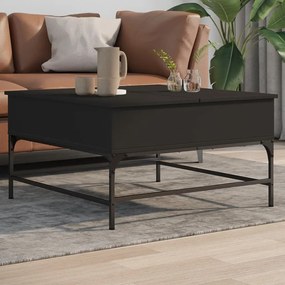 Konferenční stolek černý 80 x 80 x 45 cm kompozitní dřevo a kov