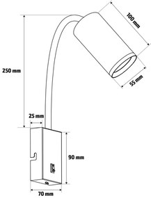Brilagi - Flexibilní nástěnná lampa SELE 1xGU10/30W/230V černá