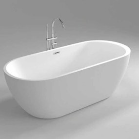 BPS-koupelny Volně stojící akrylátová vana HYD-POR503B 170x75 bílá, odtokový komplet chrom