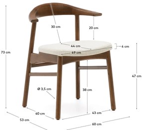 Hnědá/béžová jídelní židle Timons – Kave Home