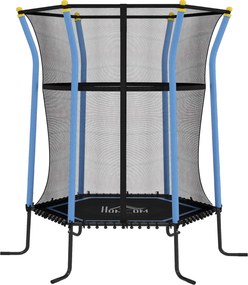 HOMCOM Dětská trampolína Ø163,5 cm, vnitřní trampolína s bezpečnostním síťovým krytem okraje gumové lano, dětská trampolína do 50 kg, pro děti 3-10 l…