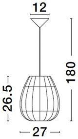 Nova Luce Závěsné svítidlo MARLO přírodní ratan, 27cm, E27 1x12W