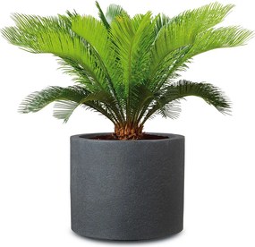 Scheurich Květináč „Riva“, plast, kulatý. (Granit černá, Ø 50 cm)