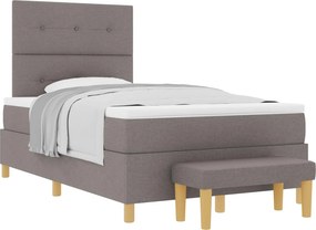 Postel s boxspringem s čelo Taupe 120 x 200 cm textil 3344293