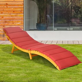 Costway Ergonomické dřevěné lehátko s polštářem a skládací opěrkou hlavy