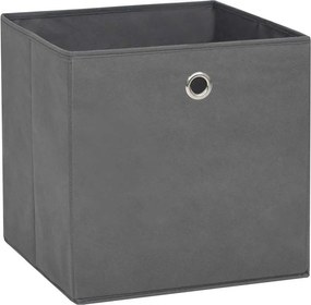 Úložné boxy 10 ks netkaná textilie 28 x 28 x 28 cm šedé 325193