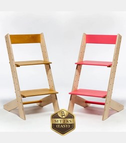 Lucas Wood Style - rostoucí židle EASY LINE zvýhodněný set 2 ks -  buk + růžová