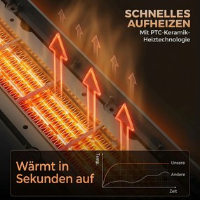 HOMCOM keramický teplovzdušný ventilátor s efektem plamene, 2000 W