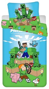 Jerry Fabrics Bavlněné povlečení Minecraft Outdoor Mobs, 140 x 200 cm, 70 x 90 cm