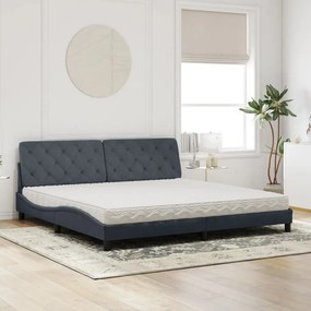 Postel s matrací tmavě šedá 200 x 200 cm samet 3208677