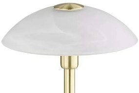 Stolní lampa Paul Neuhaus Enova / 28 W / matná mosaz / alabastrové sklo / bílá