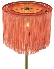 Orientální stojací lampa zlatá růžová s třásněmi - Franxa