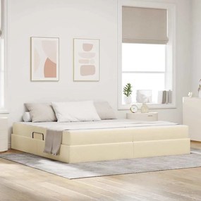 Postel s úložným prostorem a matrací Krémová 200 x 200 cm 3399686