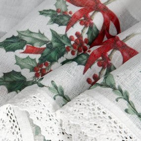 KRÁTKÁ VÁNOČNÍ ZÁCLONA NA PÁSCE XMAS7 150X30 CM VZOROVANÁ