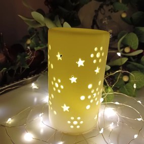 LED keramický svícen na baterie 7,5 × 12,5 cm, teple bílá, IP20, LR44