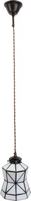 Bílá závěsná tiffany lampa Joanne - Ø 15*115 cm E14/max 1*25W