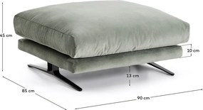 Zelená sametová podnožka Veliro – Kave Home