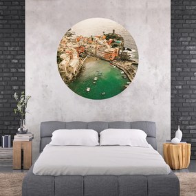 PIPPER. Textilní kruhová samolepka na zeď "Cinque Terre - Italy" Velikost: 120cm