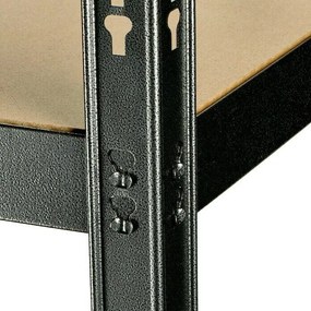 Regalux Vysokozátěžový regál černý, 180 × 100 × 30–60 cm, nosnost police: 2× 100 kg, 3× 200 kg